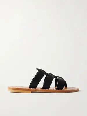 K.JACQUES Dolon Leather Slides - Black