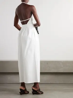 Max Mara Belted Cotton-blend Gabardine Maxi Dress