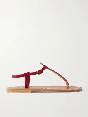 K.JACQUES Picon Lizard-effect Leather Sandals