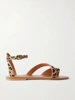 K.JACQUES Anaelle Leopard-print Pony Hair Sandals - Animal Print