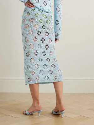 Calle Del Mar Crocheted Midi Skirt