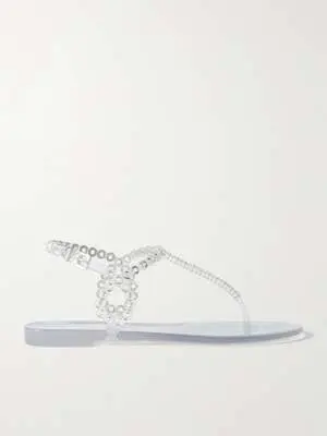AQUAZZURA Aquazzura Almost Bare Crystal-Embellished PVC Sandals Clear