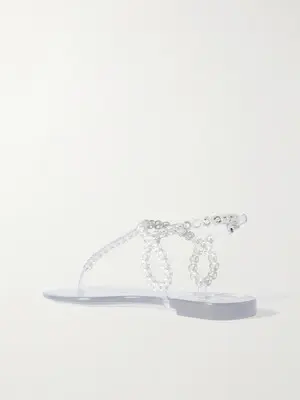 AQUAZZURA Almost Bare Crystal-embellished Pvc Sandals - Neutrals