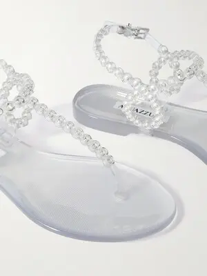 AQUAZZURA Almost Bare Crystal-embellished Pvc Sandals - Neutrals