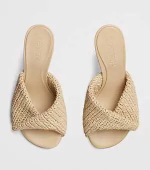 Bottega Veneta Blink Raffia Mules