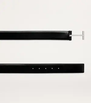 TOM FORD Leather Belt With 't' Buckle - Black