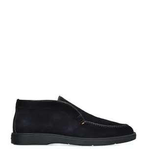 Santoni Suede Detroit High-top Loafers