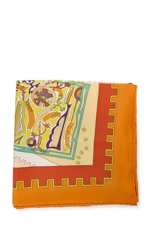 Hermès Multicolor 'la Mecanique Des Idees' Silk Scarf 90