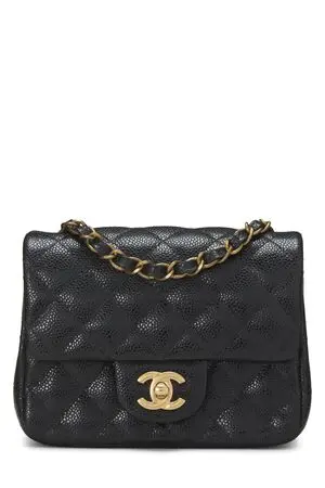 CHANEL Quilted Caviar Square Flap Mini