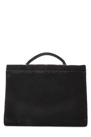 Chanel Velvet Briefcase With Gold Tone Clasp