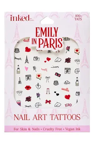 INKED BY DANI Emily In Paris Nail Art Temporary Tattoos - Multi