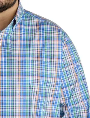 OAK HILL BY DXL Big & Tall Plaid Tech Sport Shirt - Multi
