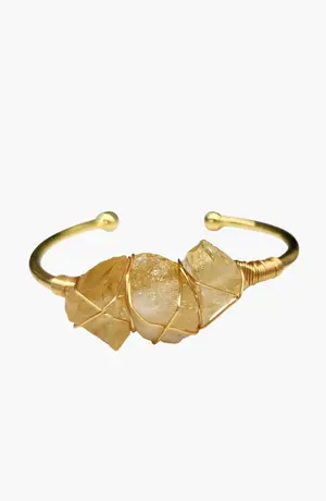 HUMANIST BEAUTY Gemstone Wire-Wrapped Bracelet Citrine / Yellow Gold