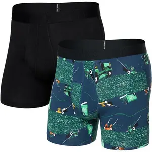 SAXX Assorted 2-pack Droptemp® Cooling Cotton Boxer Briefs Buzzcut/ Black