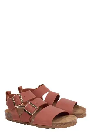 CELTIC & CO. Triple Strap Sandals - Cognac