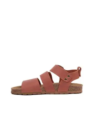 CELTIC & CO. Triple Strap Sandals - Cognac