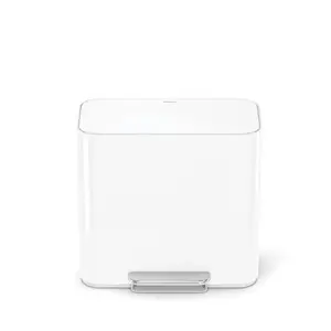 SIMPLEHUMAN 15l Mini Recycler Step Can - White