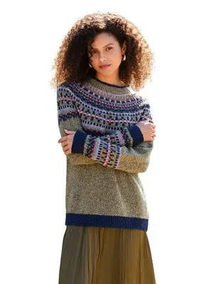 CELTIC & CO. Donegal Fair Isle Yoke Sweater
