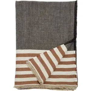 POM POM AT HOME Benny Oversize Linen Throw Blanket - Grey