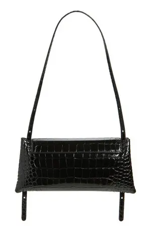REE PROJECTS Elieze Croc-embossed Clutch - Black