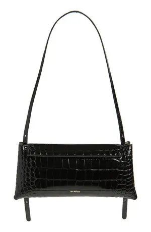 REE PROJECTS Elieze Croc-embossed Clutch - Black