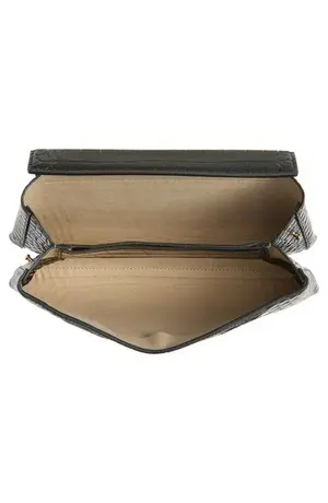 REE PROJECTS Elieze Croc-embossed Clutch - Black
