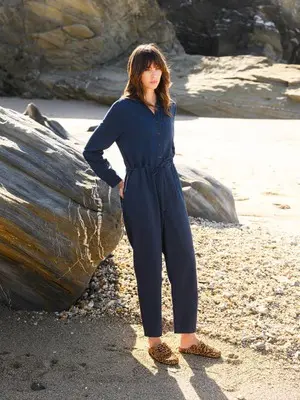 CELTIC & CO. Twill Long Sleeve Jumpsuit