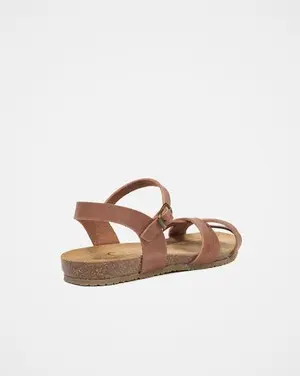 CELTIC & CO. Multistrap Flat Sandal - Rust Leather