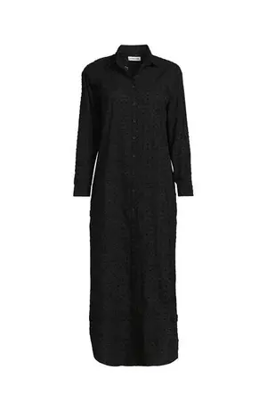 LANDS' END Eyelet Maxi Cover-up Dress - Black