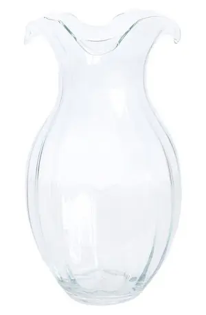 VIETRI Hibiscus Fluted Glass Vase - Clear