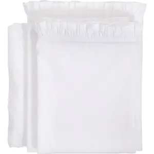 POM POM AT HOME Audrey Ruffle Percale Sheet Set - White