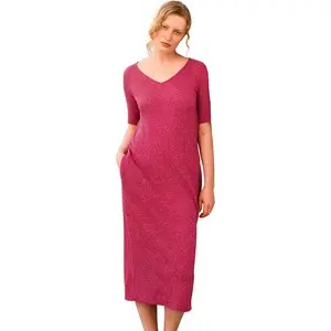 CELTIC & CO. Linen Blend Midi Dress - Raspberry Micro