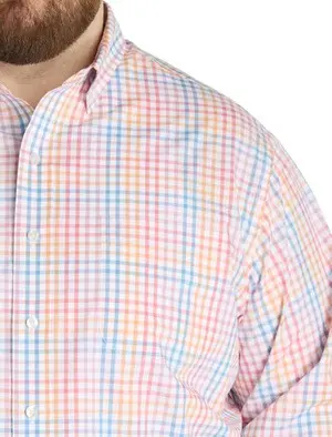 OAK HILL BY DXL Big & Tall Plaid Tech Sport Shirt