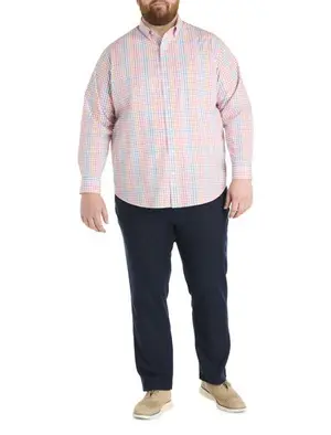 OAK HILL BY DXL Big & Tall Plaid Tech Sport Shirt