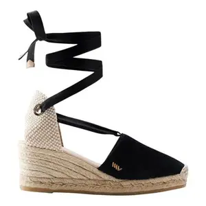 VISCATA Fosca Suede Espadrille Wedges Black