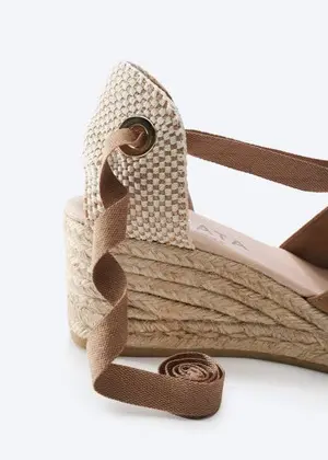 VISCATA Fosca Suede Espadrille Wedges - Camel