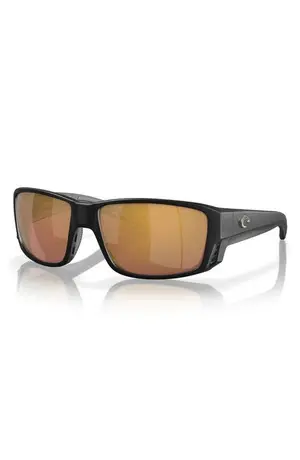 COSTA DEL MAR 60mm Polarized Square Sunglasses - Matte Black
