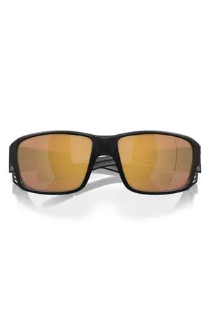 COSTA DEL MAR 60mm Polarized Square Sunglasses - Matte Black