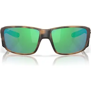 COSTA DEL MAR Costa Del Mar 60mm Polarized Square Sunglasses Matte Tortoise/ Green