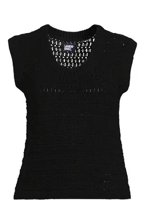 LANDS' END Blend Texture U-neck Vest Sweater