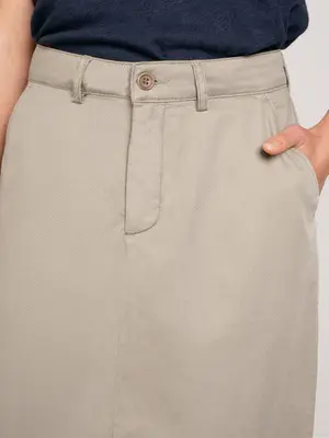 CELTIC & CO. Twill Midi Skirt - Stone