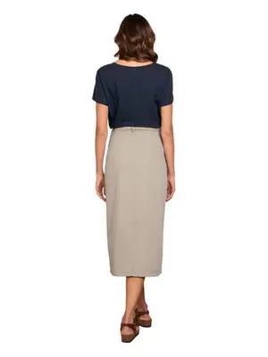 CELTIC & CO. Twill Midi Skirt - Stone
