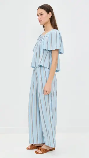 Stateside Column Stripe Poplin Swing Top