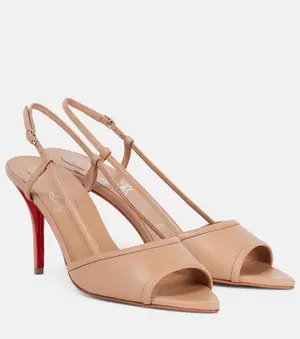 CHRISTIAN LOUBOUTIN Miss Z 80 Slingback Pumps - Beige