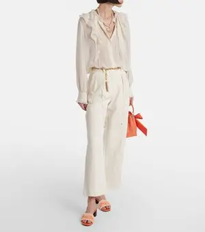 JIMMY CHOO Joa 45 Embroidered Mules - Orange