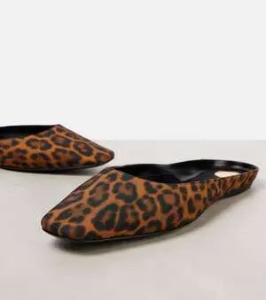 Saint Laurent Lido Leopard-print Mules