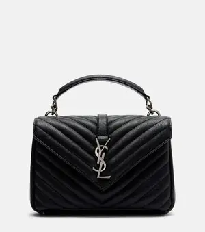 Saint Laurent Collège Medium Leather Shoulder Bag - Black