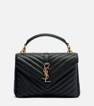 Saint Laurent Collège Medium Leather Shoulder Bag - Black