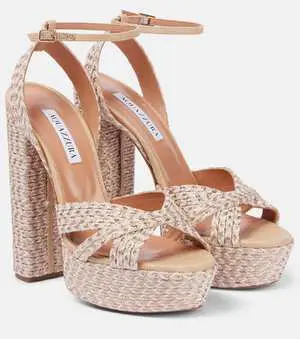 AQUAZZURA Aquazzura Sundance Plateau 140 Platform Sandals Neutrals