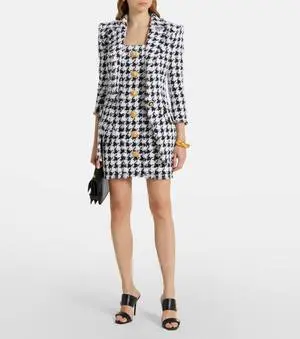 Balmain Houndstooth Tweed Blazer